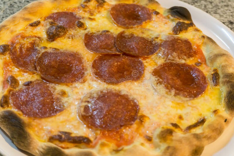 Pepperoni pizza stock photo. Image of round, circle - 123028334