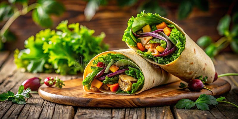 Delicious and Healthy Wraps Filled with Fresh Vegetables and Grilled ...