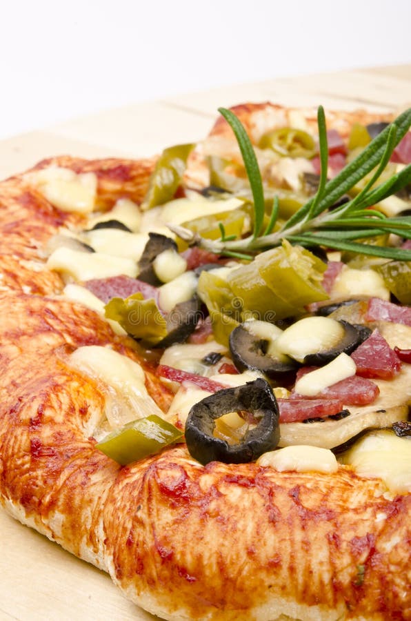 Delicious Home Cooked Pepperoni Pizza Stock Photo - Image of crust ...