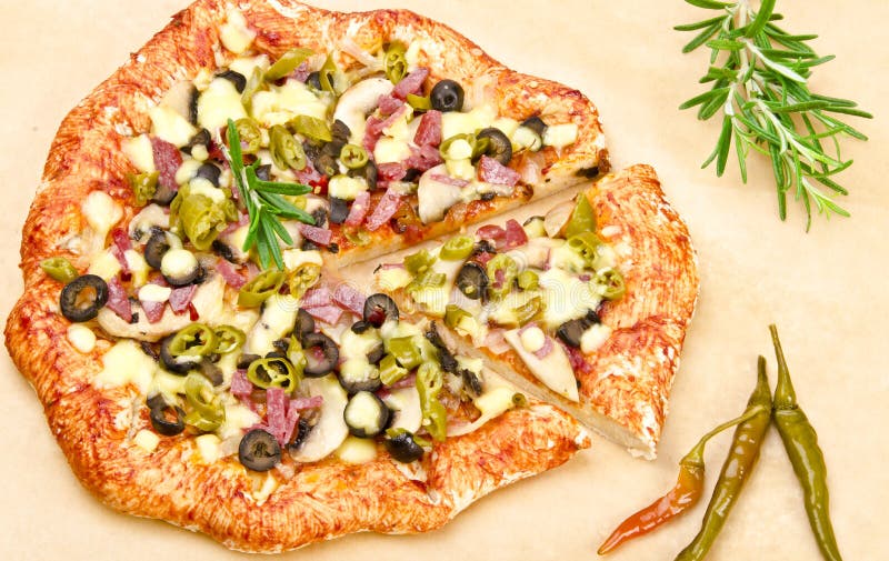 Delicious Home Cooked Pizza Stock Photo - Image of italy, cook: 23374642