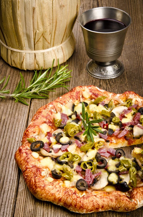 Delicious Home Cooked Pizza Stock Image - Image of cuisine, meat: 23374649