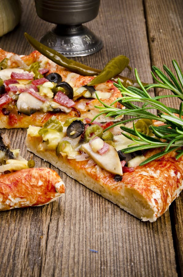 Delicious Home Cooked Pizza Stock Image - Image of meal, countryside ...