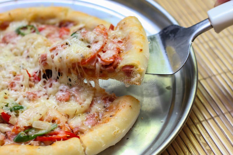 Delicious Home Made Pizza with Extra Cheese Stock Photo - Image of home ...