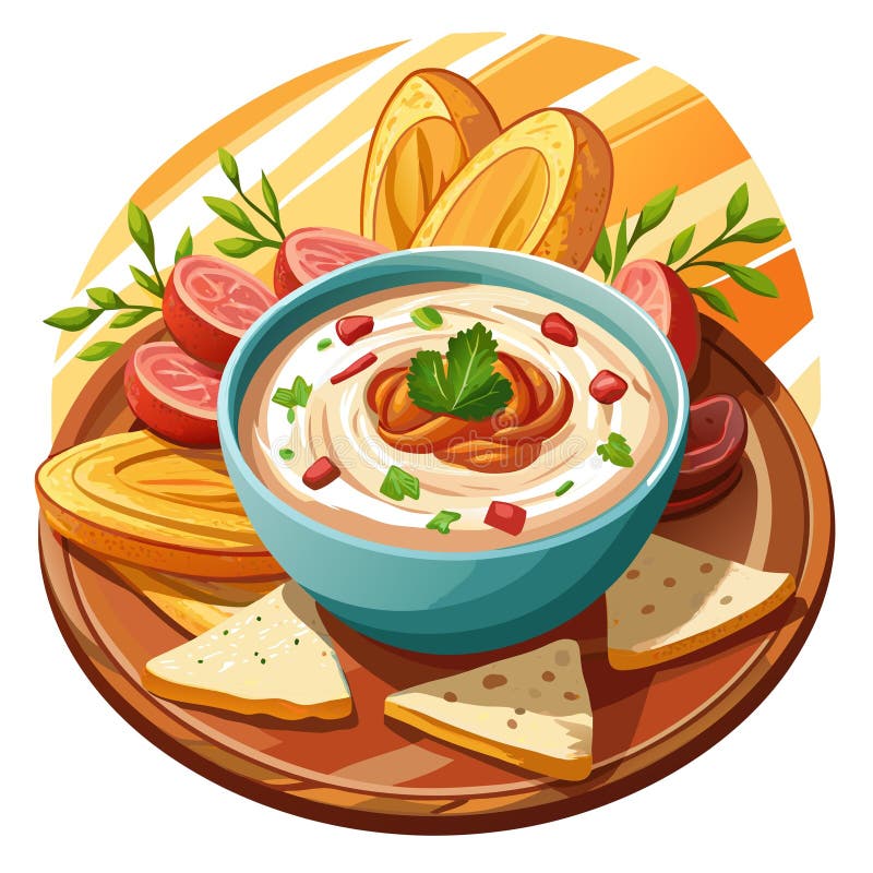 Delicious Homemade Bacon Dip Served with Crackers Stock Vector ...