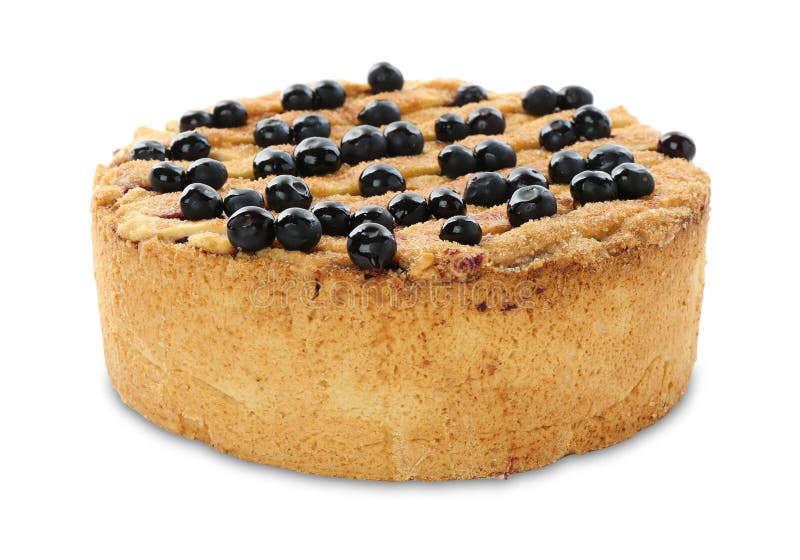 Delicious Homemade Blueberry Pie Isolated on White Stock Photo - Image ...