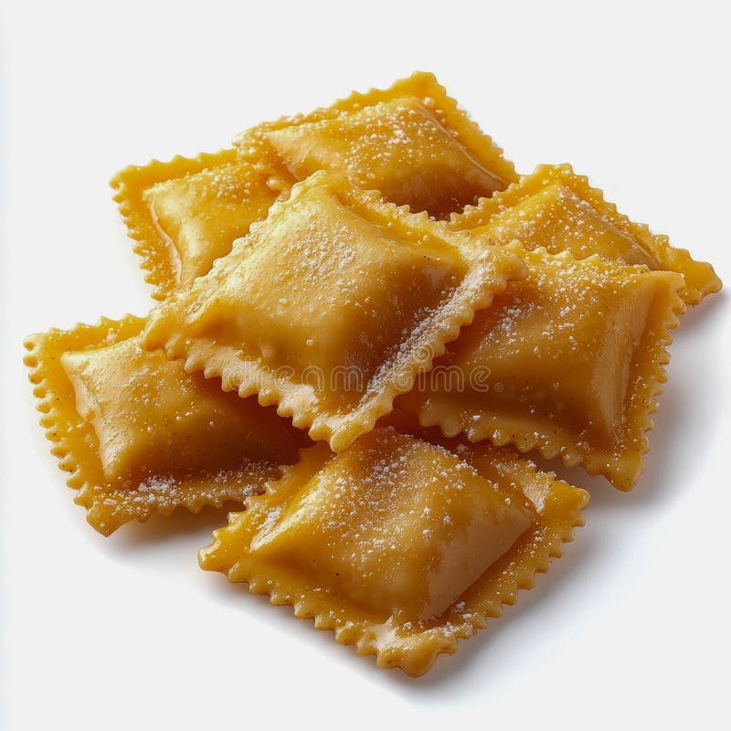 Delicious Homemade Chestnut Ravioli Pasta Dish on a White Surface with ...