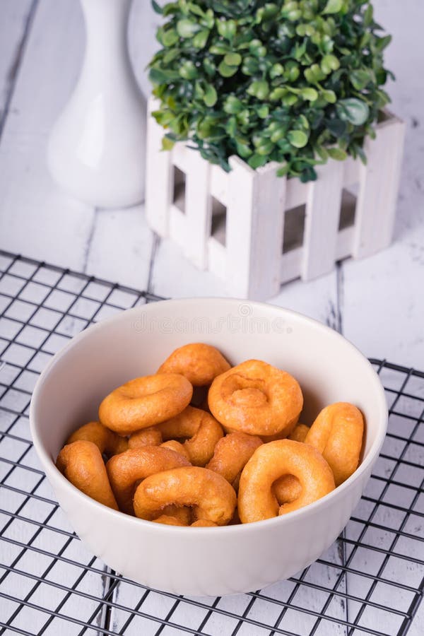 Delicious Homemade Fried Mini Donuts Stock Photo - Image of piles ...