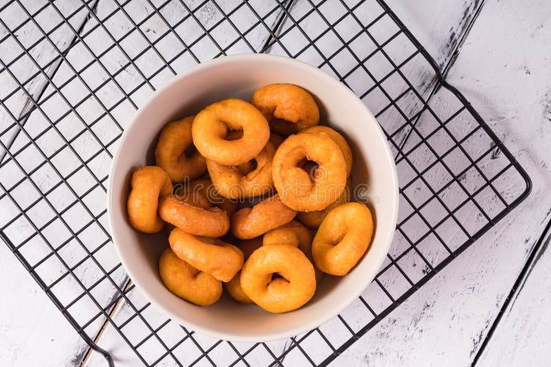 Delicious Homemade Fried Mini Donuts Stock Photo - Image of closeup ...