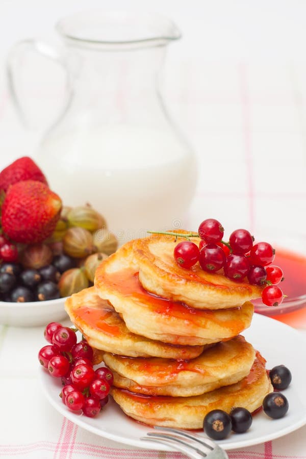 Delicious Homemade Pancakes with Jam Stock Image - Image of eating ...