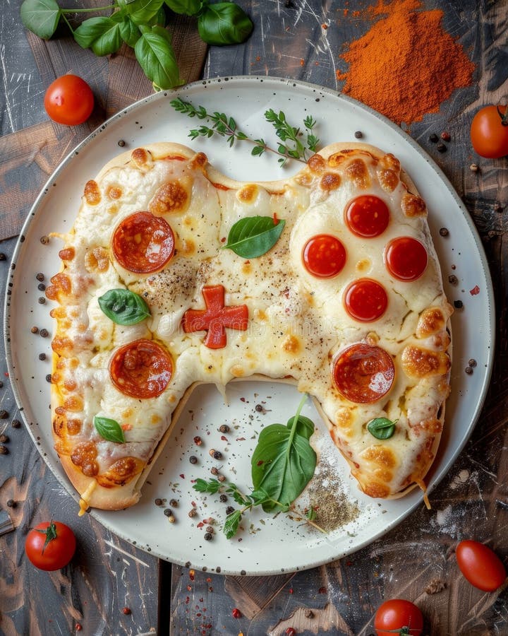 Delicious Homemade Pizza in the Shape of a Game Controller Stock ...