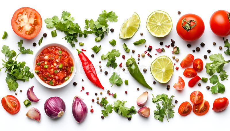 Delicious Homemade Red Salsa Isolated on White Stock Image - Image of ...