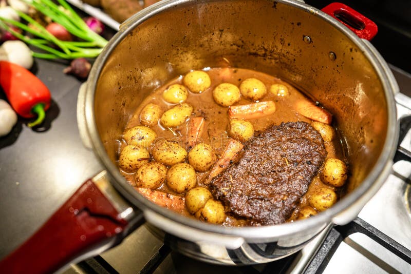Delicious Homemade Slow Cooked Beef Pot Roast Stock Photo - Image of ...
