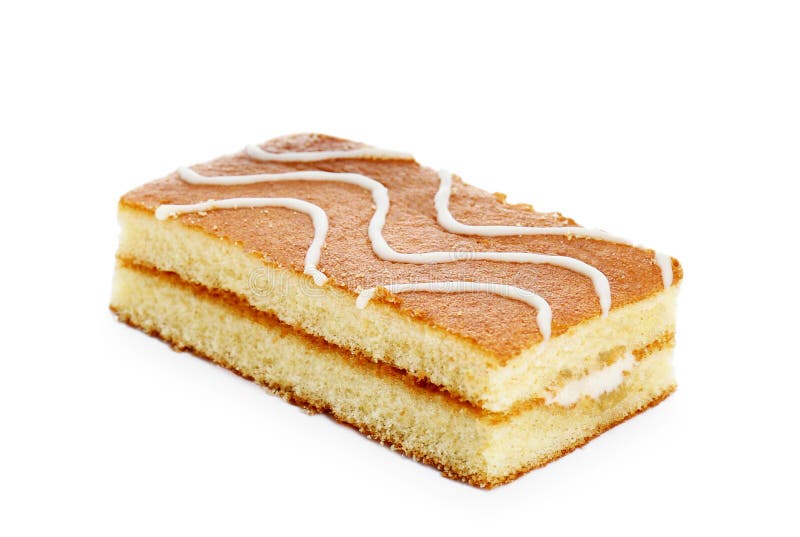 Delicious Homemade Sponge Cake Isolated on White Stock Image - Image of ...