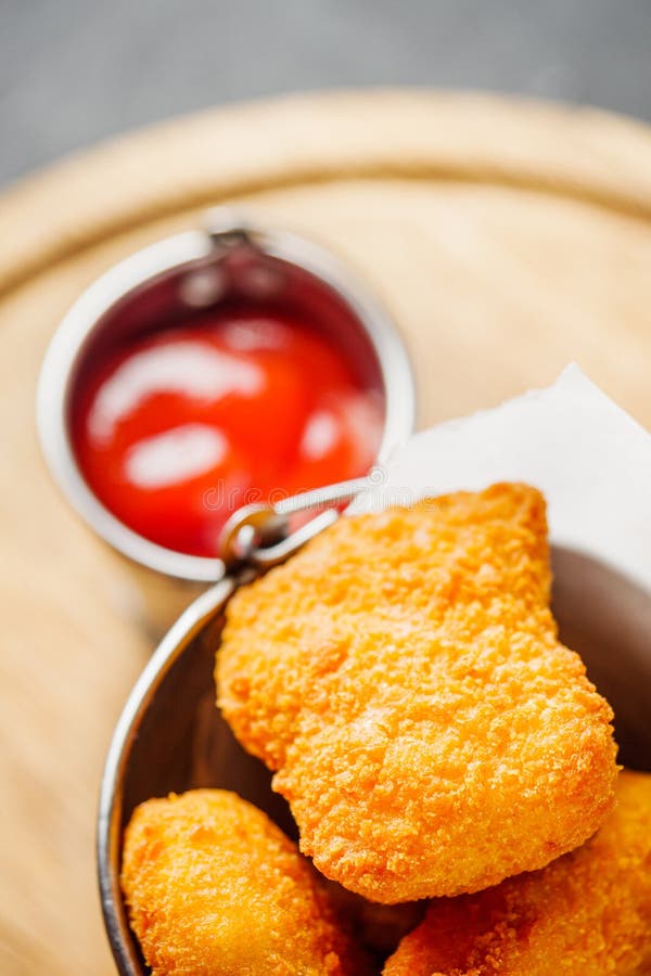 Delicious Hot Fried Nuggets in Crispy Breading Stock Photo - Image of ...