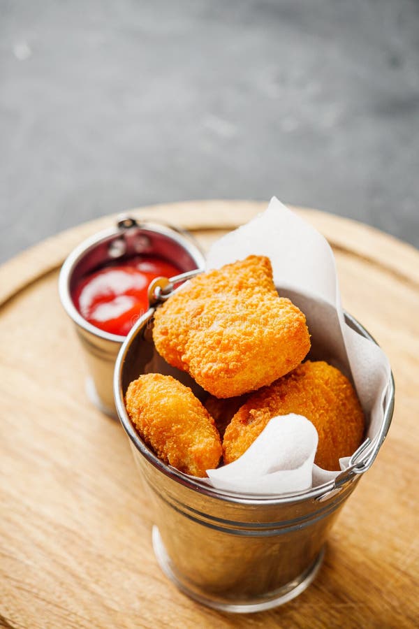 Delicious Hot Fried Nuggets in Crispy Breading Stock Image - Image of ...