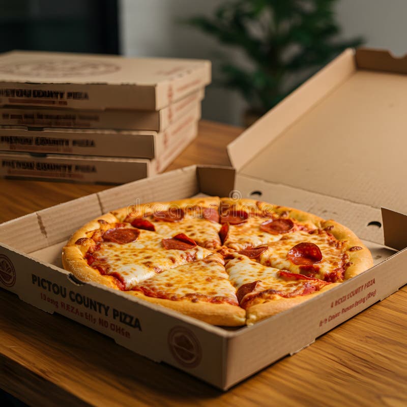 Delicious Hot Pizza in a Cardboard Box Stock Vector - Illustration of ...