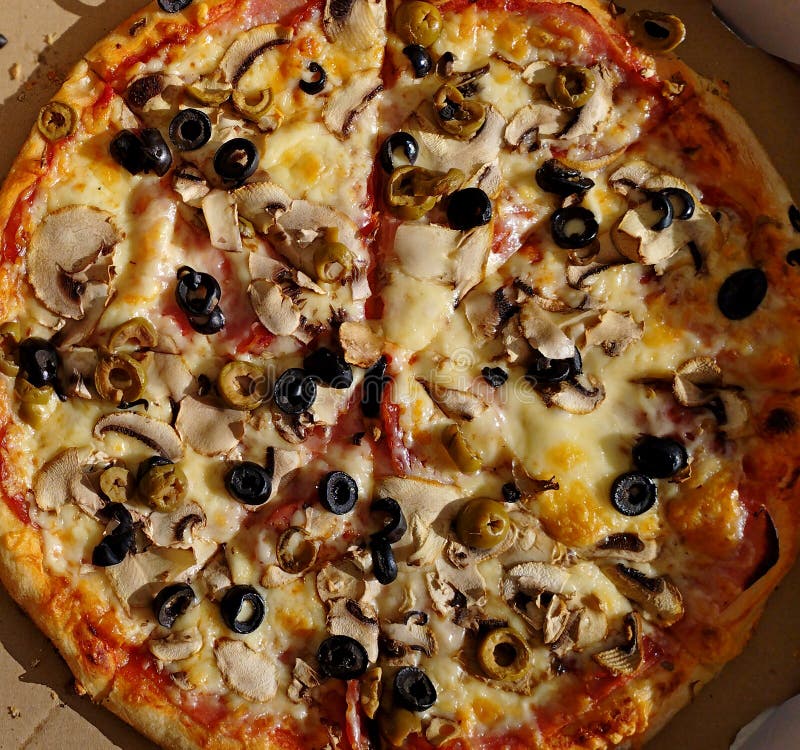 Delicious Hot Pizza Isolated on Open Carton Box. Stock Image - Image of ...