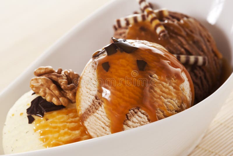 Delicious Ice Cream stock photo. Image of chocolate, walnut - 27958376