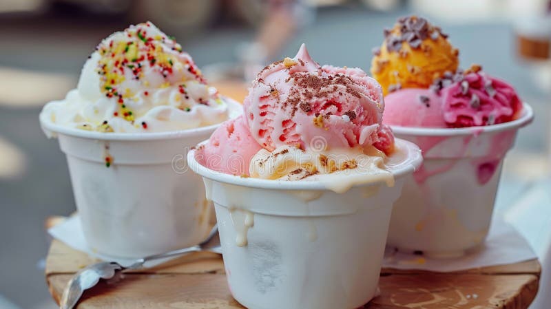 Delicious Ice Cream Cups stock illustration. Illustration of cream ...