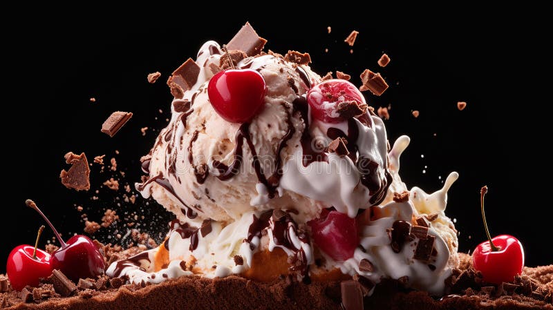 Delicious Ice Cream Explosion, Cut Out Stock Illustration ...