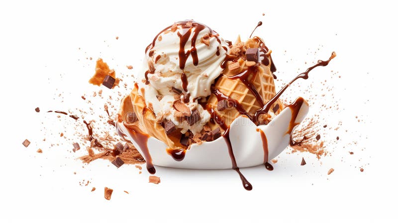 Delicious Ice Cream Explosion, Cut Out Stock Illustration ...