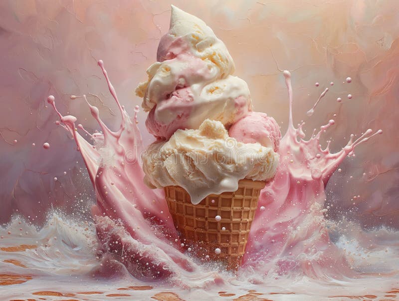 Delicious Ice Cream Explosion, Ice Cream with Nuts. Taste Explosion ...