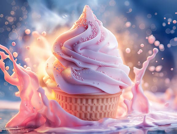 Delicious Ice Cream Explosion, Ice Cream with Nuts. Taste Explosion ...