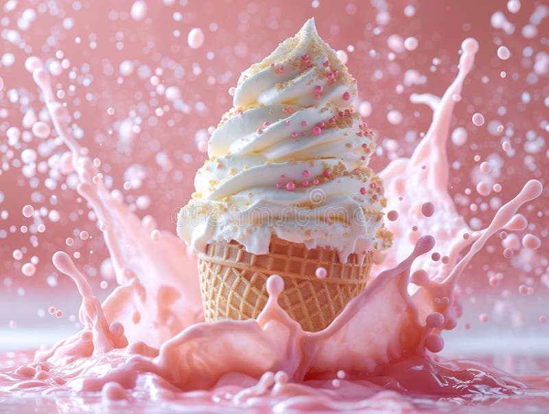 Delicious Ice Cream Explosion, Ice Cream with Nuts. Taste Explosion ...