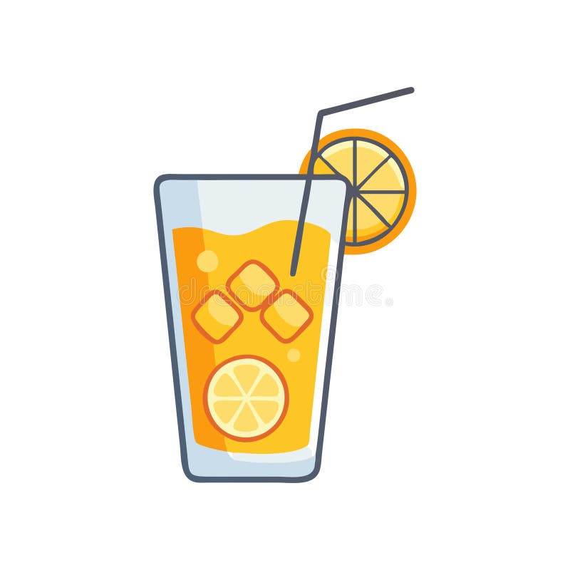 Delicious Iced Lemon Iced Tea for Refreshment Stock Vector ...