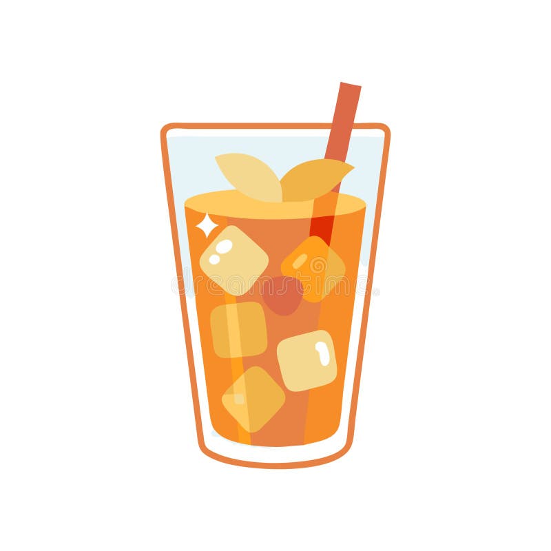 Delicious Iced Peach Tea for Refreshment Stock Vector - Illustration of ...