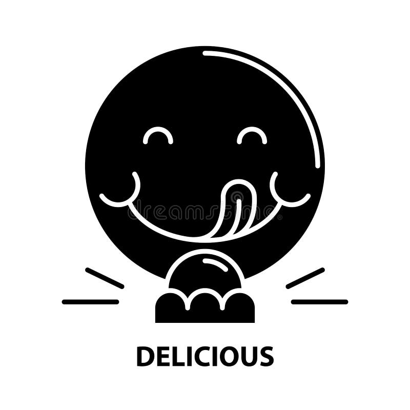 Delicious Icon, Black Vector Sign with Editable Strokes, Concept ...