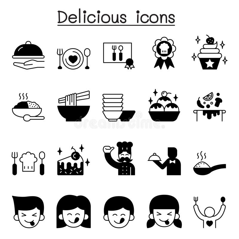 Delicious Icon Set Vector Illustration Graphic Design Stock ...