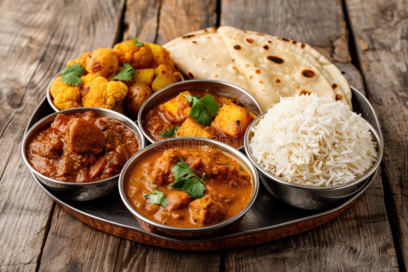 Delicious Indian Curry and Rice Dish Stock Illustration - Illustration ...