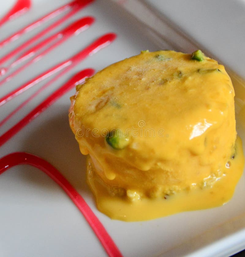 Delicious Indian Dessert of Mango Icecream. Stock Image - Image of ...