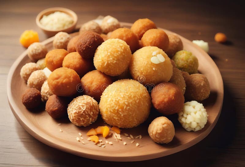 Delicious Indian Sweets- Sesame Balls Stock Illustration - Illustration ...