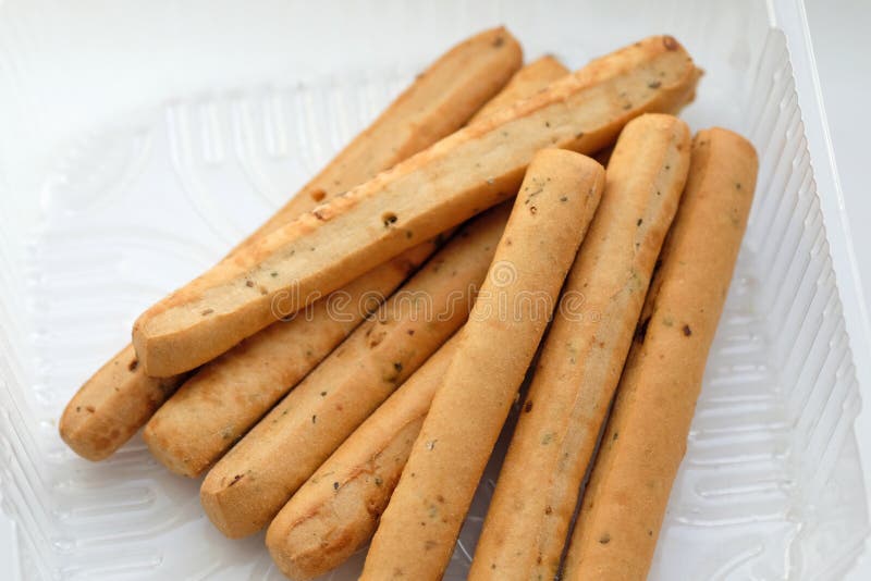 Delicious Italian Bread Sticks in Plastic Packaging. Stock Image ...