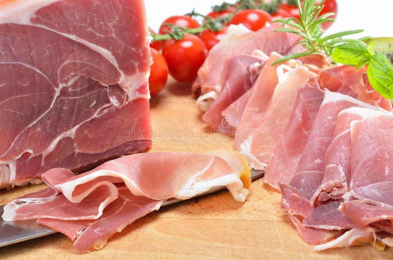 Delicious italian ham stock photo. Image of food, antipasto - 19589190