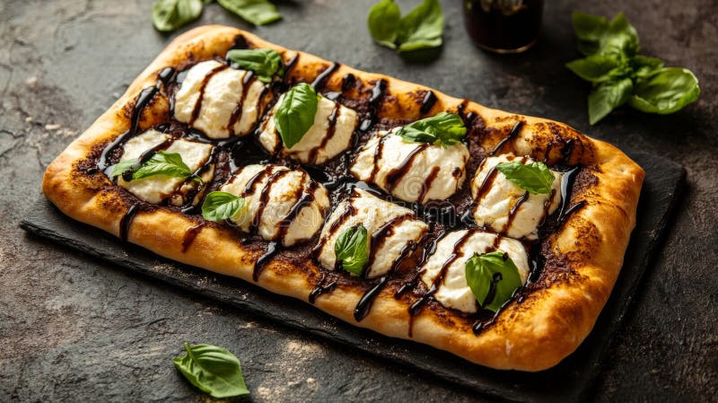 Delicious Italian Pizza Al Taglio with Mozzarella and Basil in Rome ...