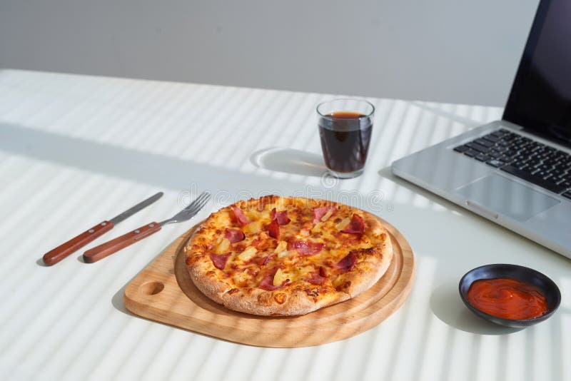 Delicious Italian Pizza Served on Wooden Table Stock Image - Image of ...