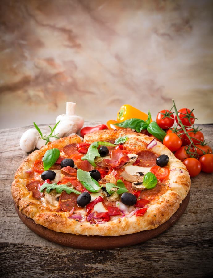 Delicious italian pizza stock image. Image of meal, rustic - 34983525