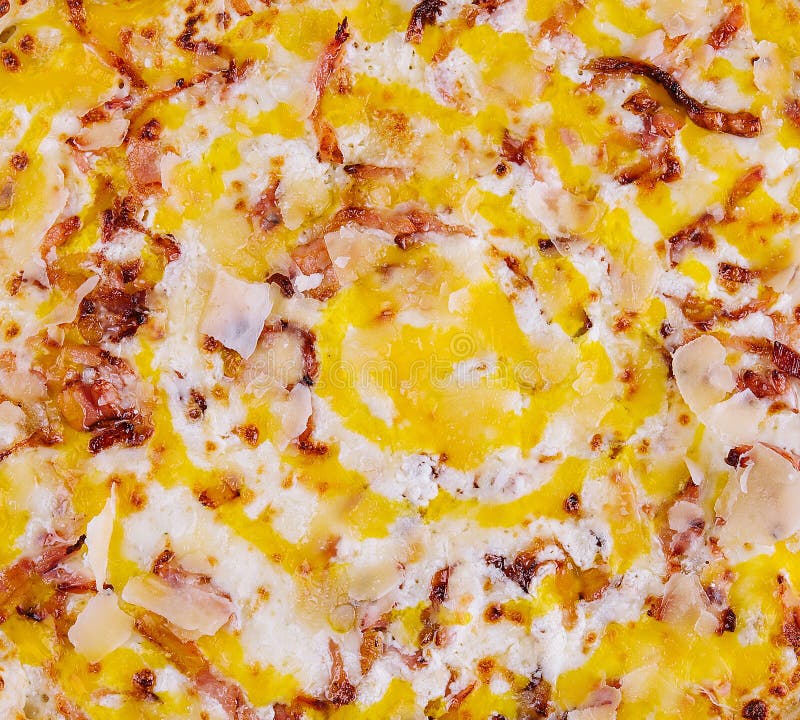 Delicious Italian Pizza Sliced Ham, Bacon and Cheese Stock Photo ...