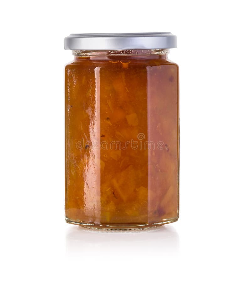 Delicious Jam in the Pot Isolated on White Stock Image - Image of ...