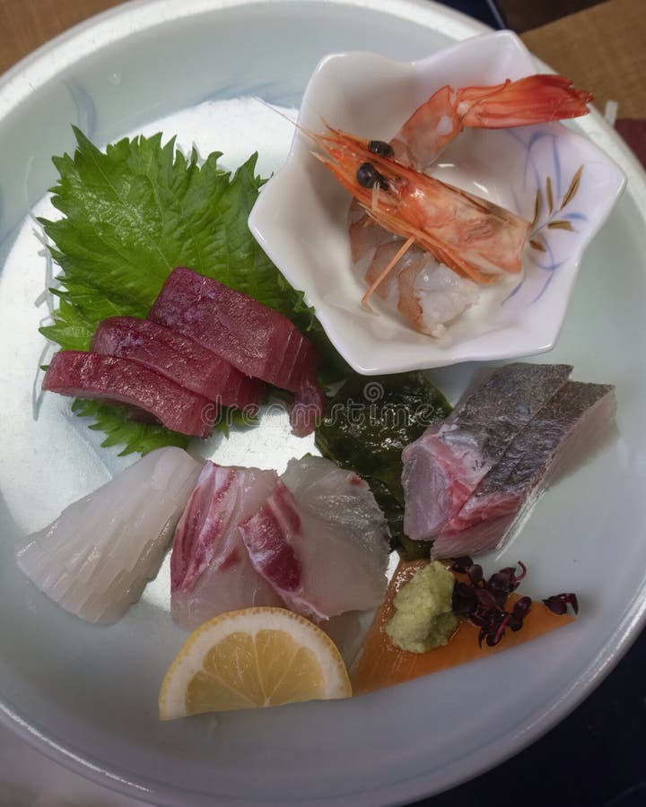 Delicious Japanese Sashimi Dish on a White Plate, Osaka, Japan ...
