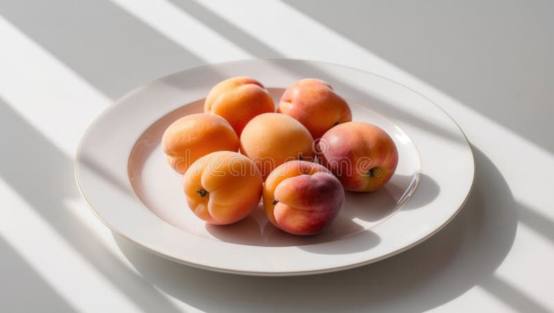 Delicious and Juicy Fresh Apricots on a Plate. Stock Photo - Image of ...