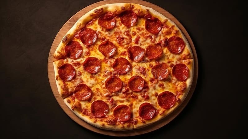 Delicious Juicy Pizza Top View. Generative AI Stock Illustration ...