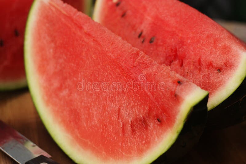 Delicious Juicy Red Watermelon on the Table Stock Image - Image of ...