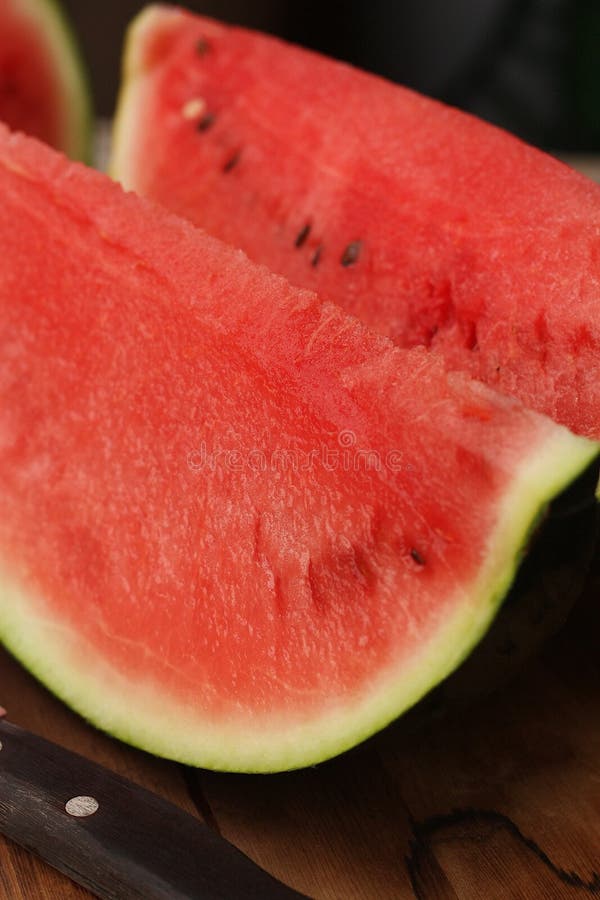 Delicious Juicy Red Watermelon on the Table Stock Photo - Image of ...
