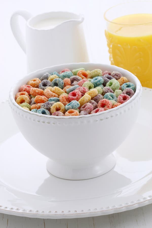 Delicious Kids Cereal Loops Stock Image - Image of milk, appleflavor ...