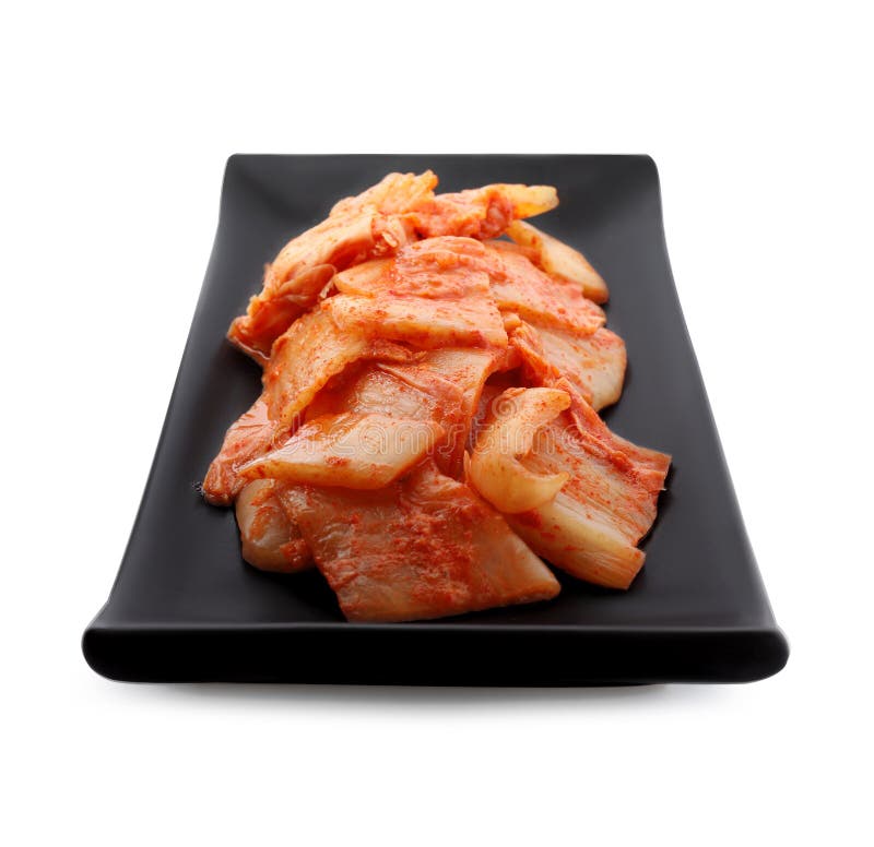 Delicious Kimchi with Chinese Cabbage Isolated on White Stock Photo ...