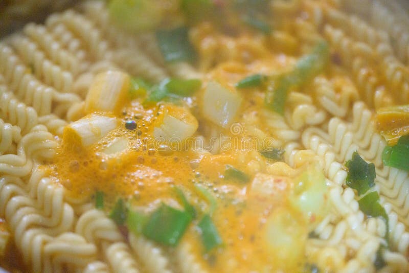 Delicious Korean Instant Ramen Dish Stock Photo - Image of soup ...